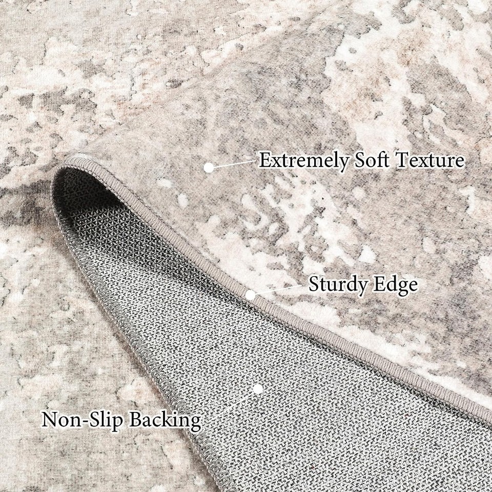 Art&Tuft Washable Rug, Anti-Slip Abstract Area Rug 5x7, Stain Resistant ...