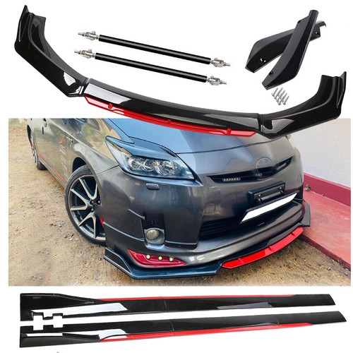 Gloss Black Strut Rod For Toyota Prius Front Bumper Lip Spoiler ...
