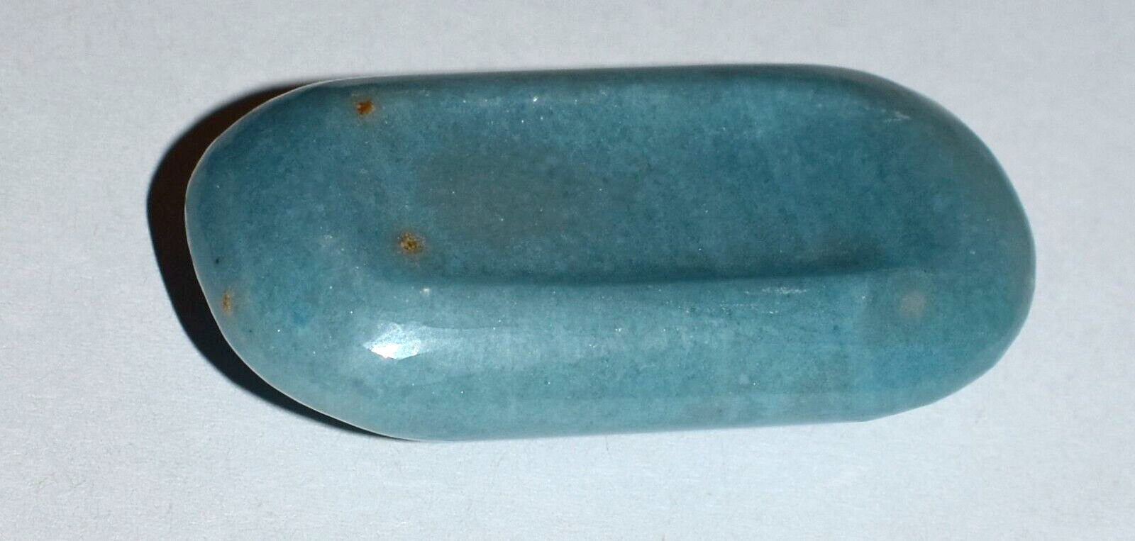 Troilite Crystal Palm Worry Stone Hand Carved Polished Nice Blue Color ...