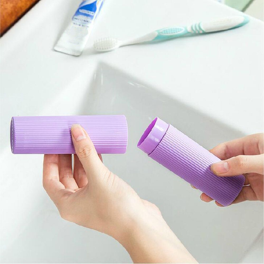 Organizer Travel Portable Toothbrush Holder Storage Box Cylinder Case ...
