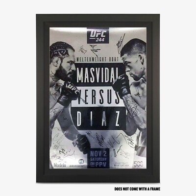 UFC 244 Autographed Event Poster, Jorge Masvidal, Nate Diaz, BMF, UFC ...