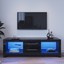 High Gloss TV Stand Cabinet Unit with RGB LED Lights Sideboard Storage ...