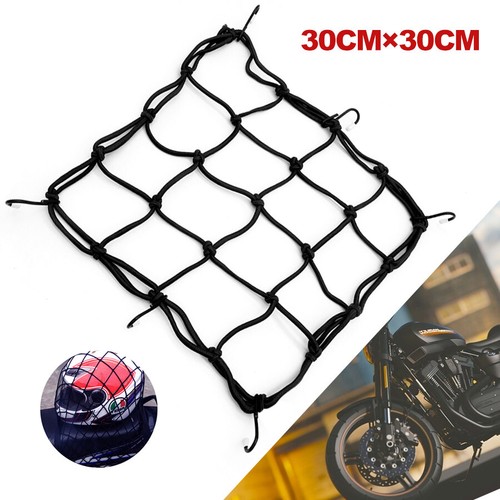 2xCargo Net Motorcycle Helmet Mesh Luggage Tie Down Adjustable Black ...