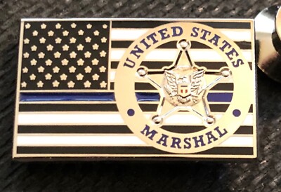 USMS - US Marshals Service “TBL” Thin Blue Line silver version Lapel ...