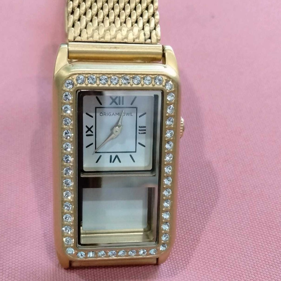 ORIGAMI OWL TRUST STORYTELLER locket watch goldtone s/s w/gold mesh ...