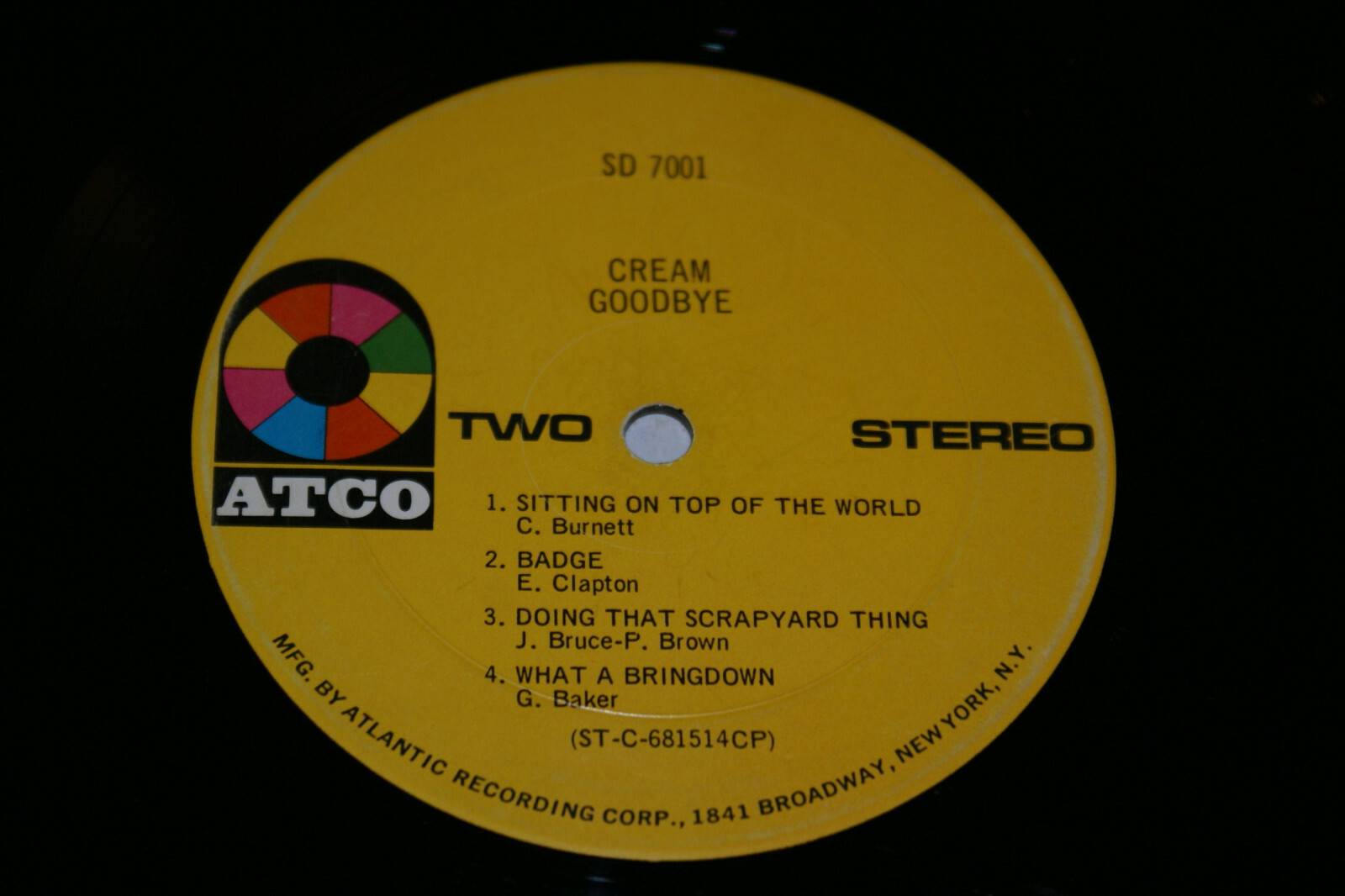 Cream Goodbye vinyl ATCO Record Ginger Baker Eric Clapton GF LP 1969 ...