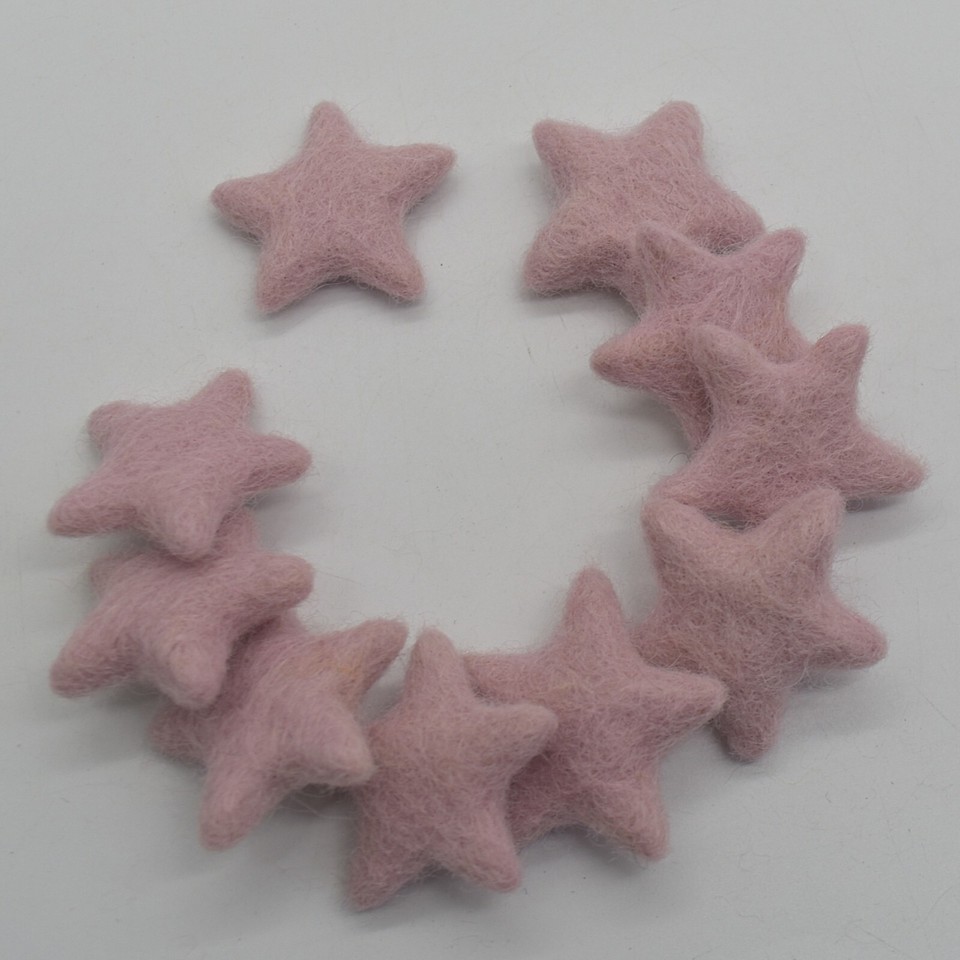 100% Wool Felt Stars- 3cm – 10 pcs - Pick from 90 Colours – Craft ...