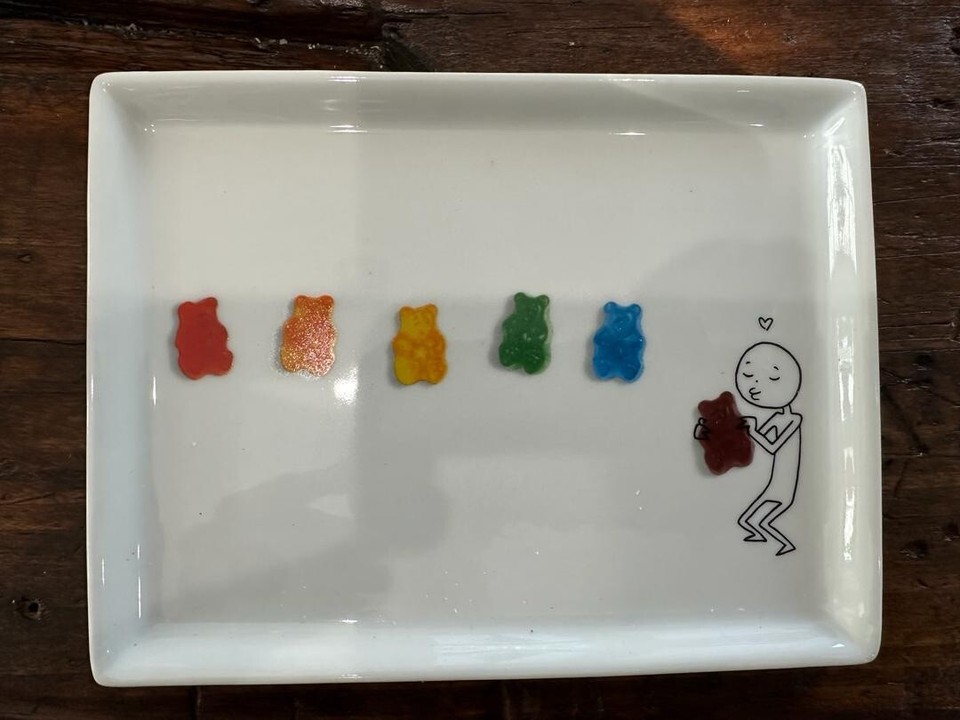 CB2 OLIVER 2015 Pride Gummy Bear Appetizer Plate Crate & Barrel | eBay