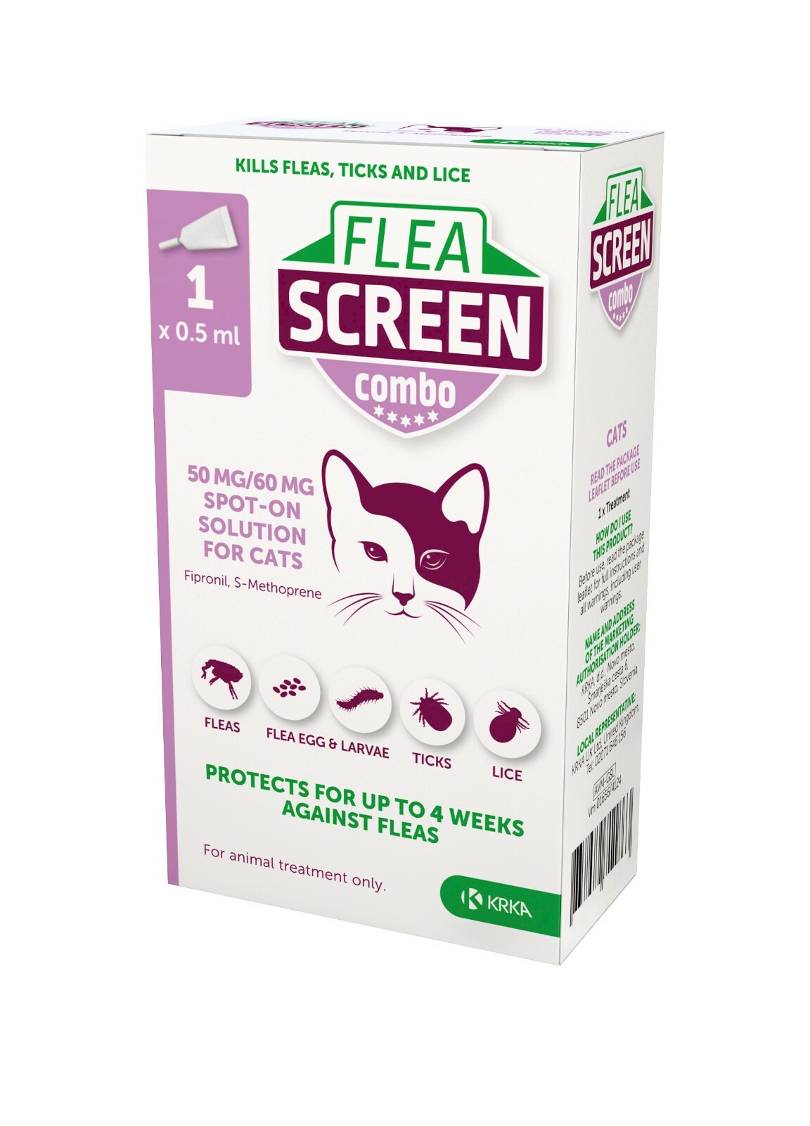 FLEA SCREEN combo Spot On for Dogs & Cats - Kills Fleas, Flea Eggs ...