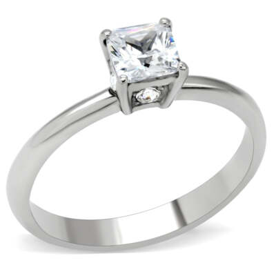 Dainty Princess Cut CZ Wedding Ring | eBay