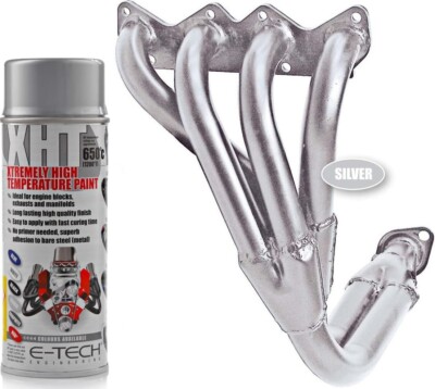 E-TECH XHT SILVER Extremely High Temperature Paint VHT Car Engine ...