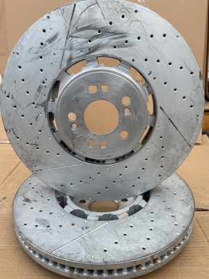 Mercedes-Benz GLE53 GLE63 AMG FRONT DRILLED GROOVED BRAKE DISCS PAIR ...