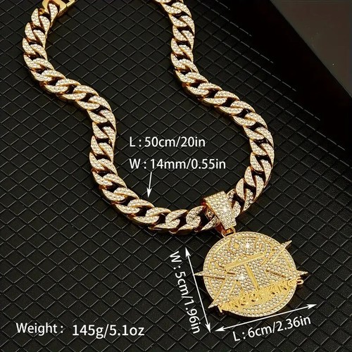 Men's Gold King of king Hip Hop 14mm 50cm Chain Pendant Singer Rap ...