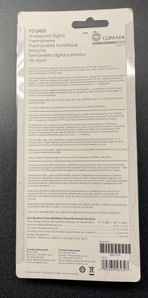 Comark PDQ400 Waterproof Pocket Digital Thermometer | eBay