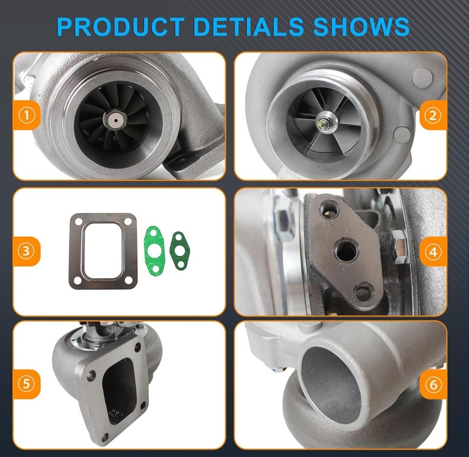 T76 Turbo Charger Universal Turbocharger T4 .96 A/R Trim 600+ HP 76mm ...