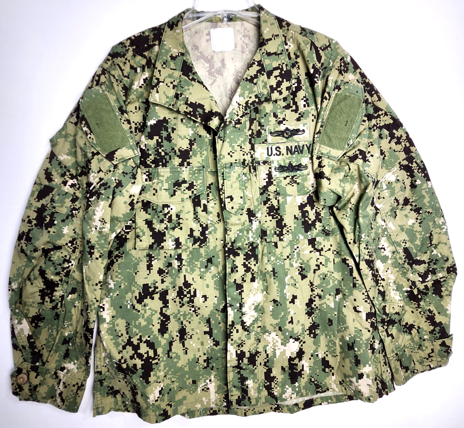 US Navy Working Uniform NWU Type III AOR2 Woodland Blouse LARGE LONG ...