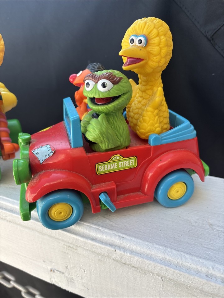 Vintage 1988 Sesame Street Windup Buggy, Big bird Windup On Bike | eBay