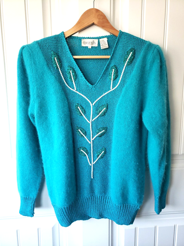 VTG Eugenia by Angenie Sweater Small 80’s Wool Angora Embellished ...