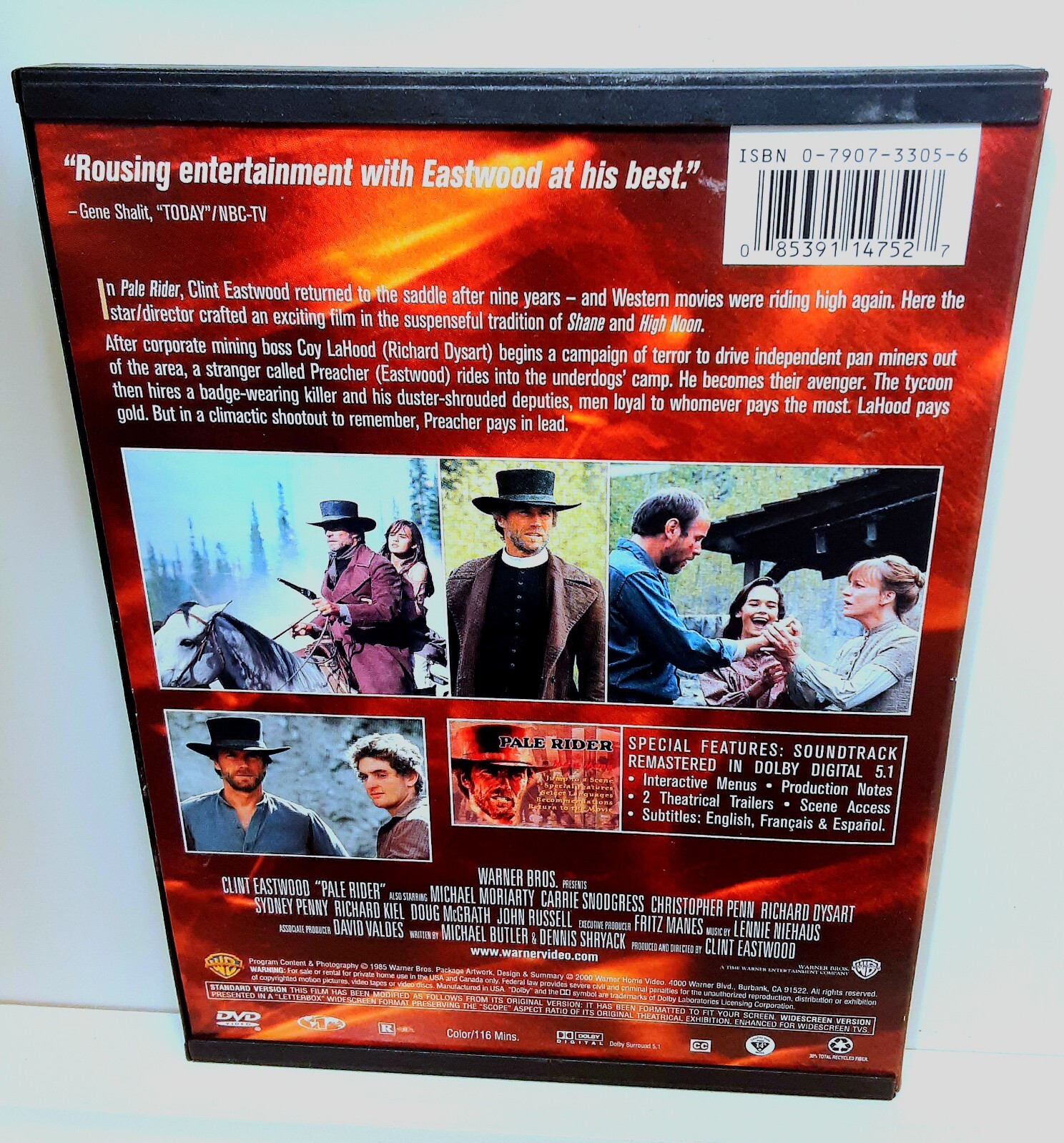 Pale Rider DVD 1997 Clint Eastwood Western Movie 85391147527| eBay