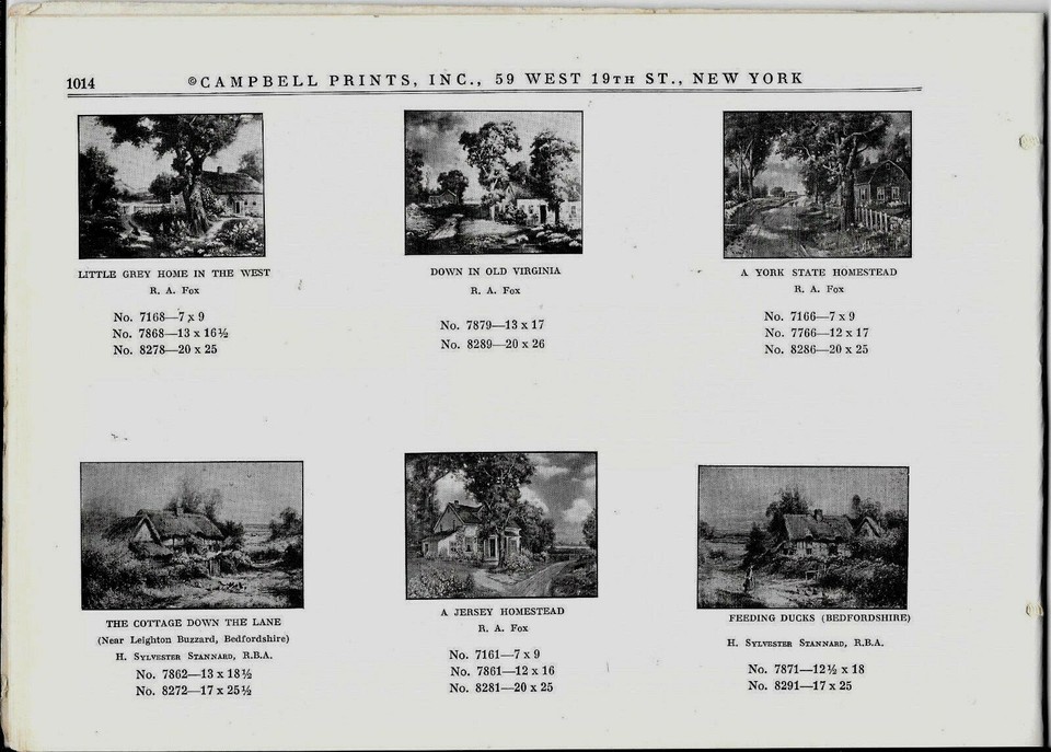 Campbell Print Catalog Book, R. Atkinson Fox & 100s Of Other Artist ...