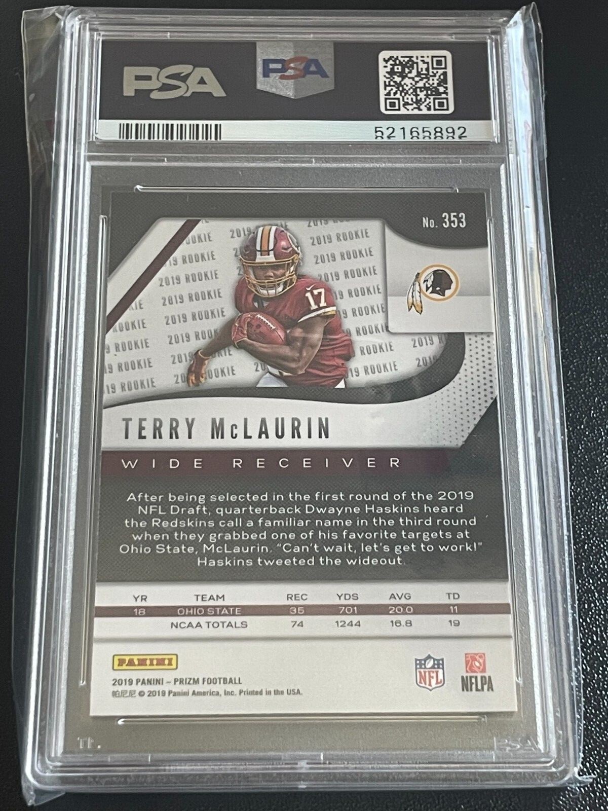 2019+Panini+Prizm+-+Rookies+%23353+Terry+McLaurin+%28RC%29 for sale ...