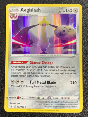 Aegislash 107/163 Battle Styles Holo Rare Pokemon TCG Card NM | eBay