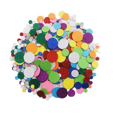 160 Pcs Colorful Foam Sticker Glittering Round Decal Sticker Supplies ...