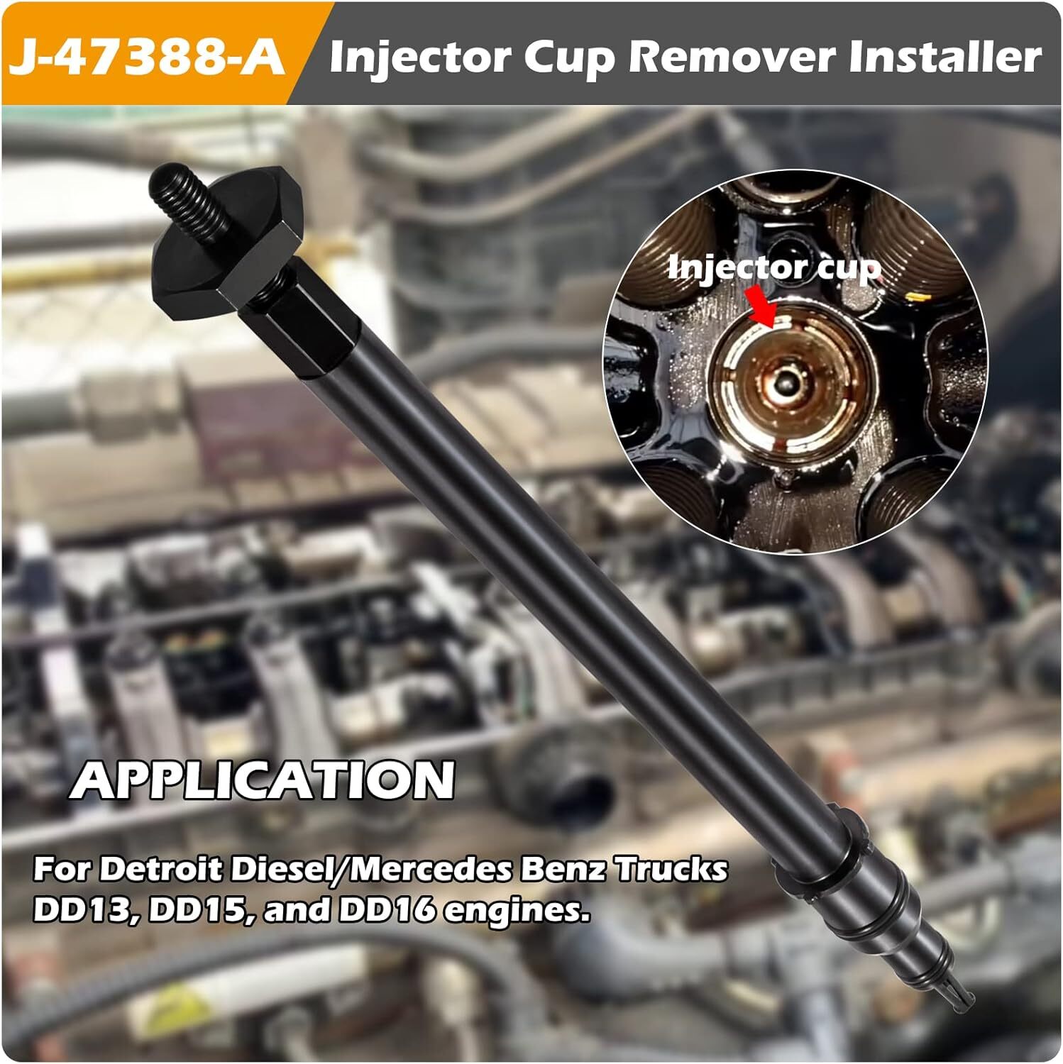 Injector Cup Nozzle Tube Removal Install Tool for Detroit Diesel DD13 J ...