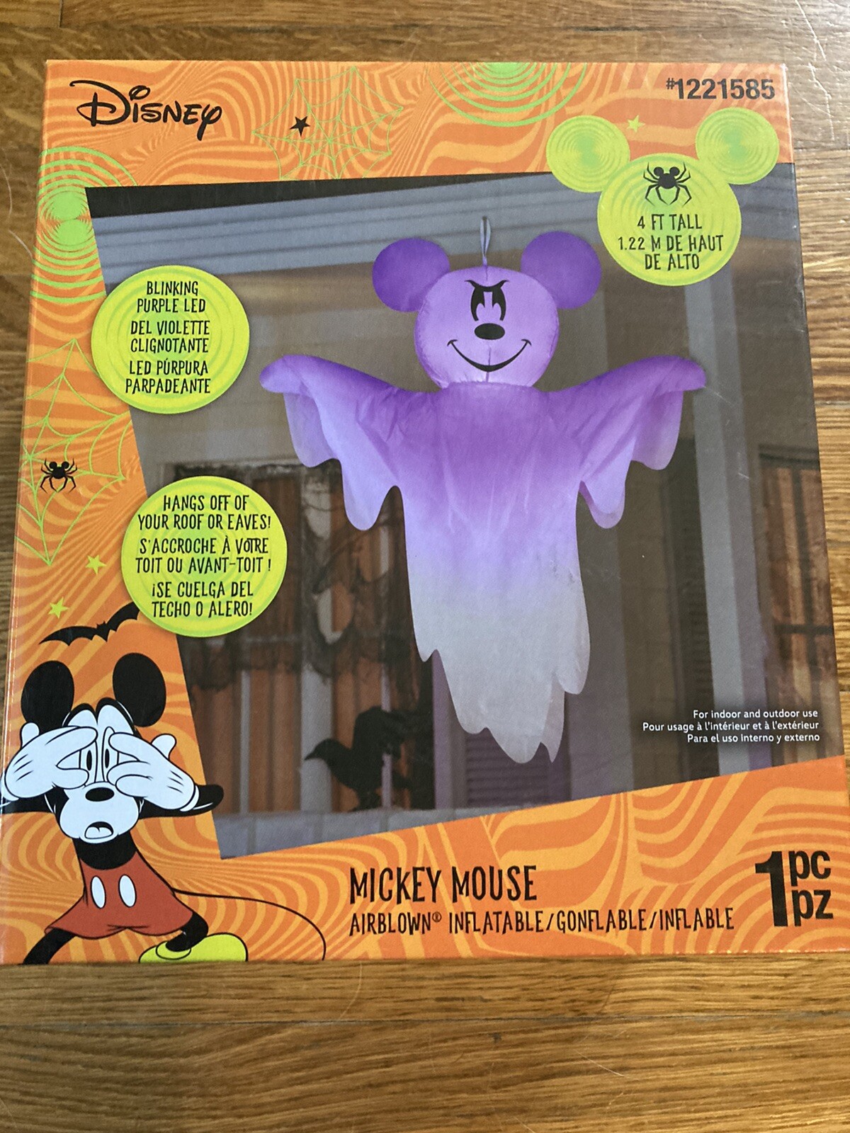 Gemmy 4' Airblown Inflatable Hanging Disney Mickey Mouse as Ghost Yard ...