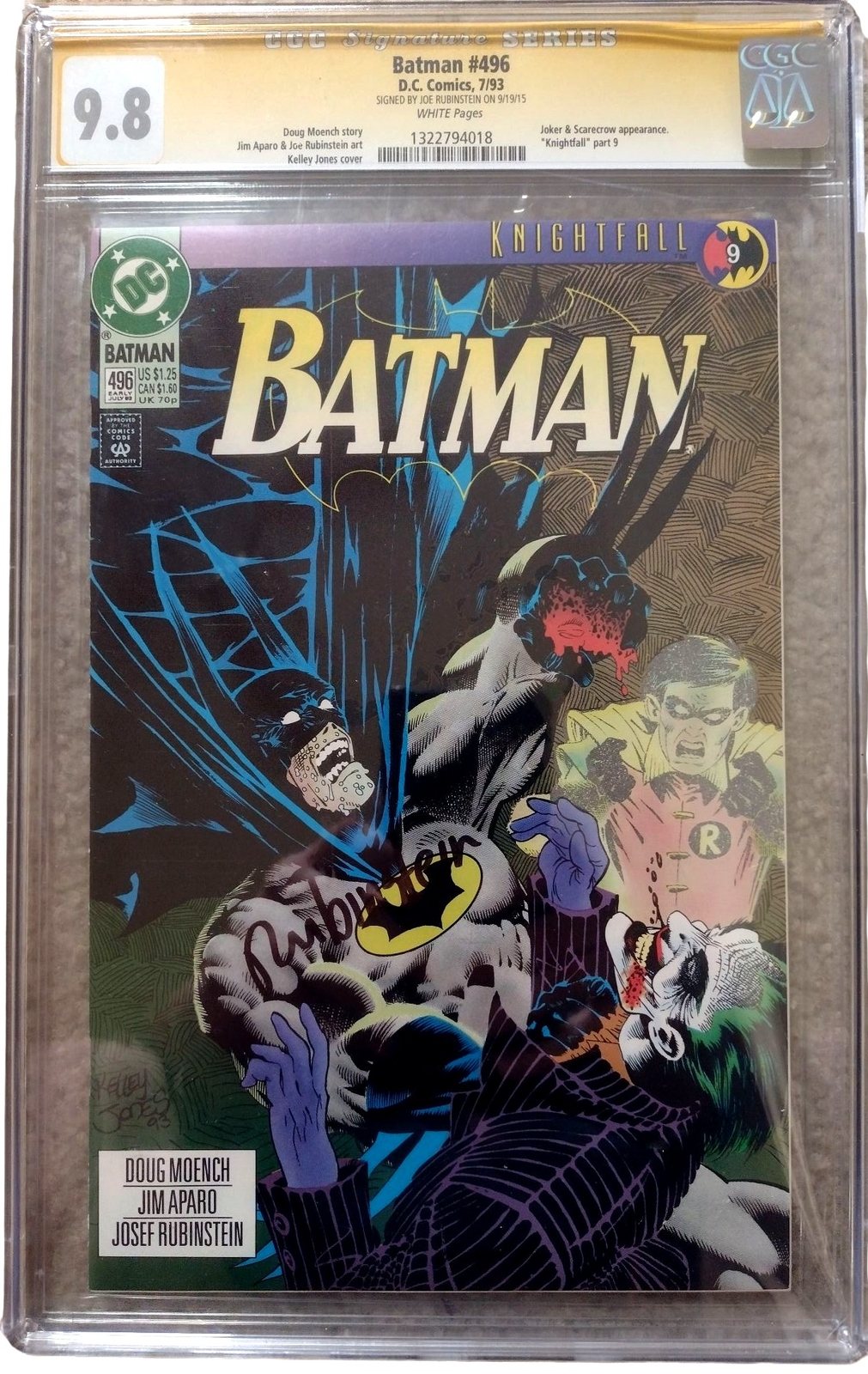 Batman 496 SS CGC 9.8 Knightfall Batman DC Comics 1993 Joe Rubinstein ...