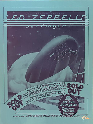 Led Zeppelin Poster Oakland Stadium July 23-24, 1977 SOLD OUT Randy ...