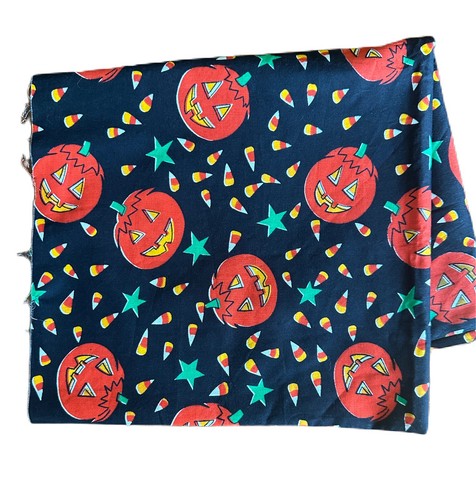 Vintage Halloween Jack-O-Lantern Pumpkin Fabric Cloth Candy Corn 90s | eBay