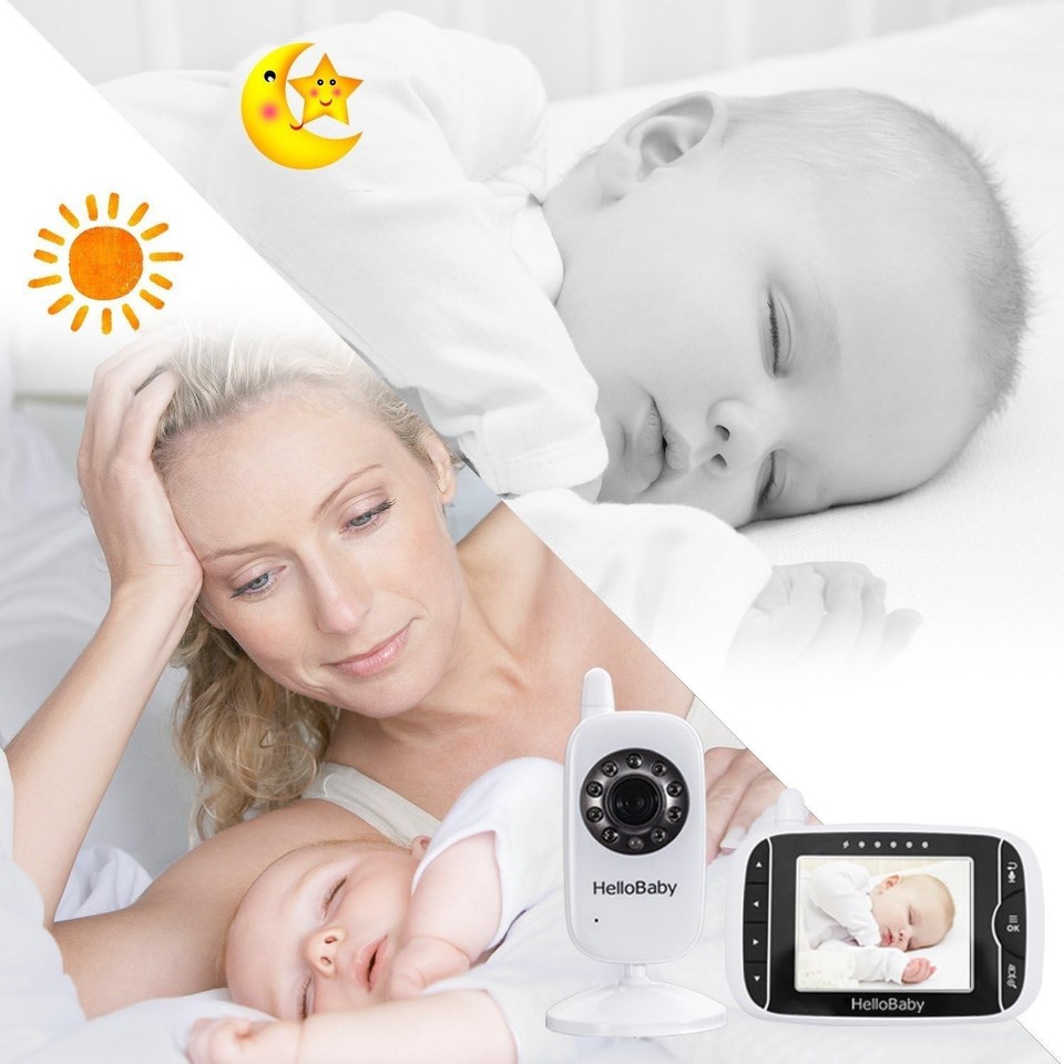 3.2 Inch Portable Baby Monitor with Camera, Night Vision & Temperature ...