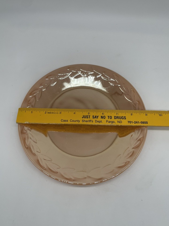 4 Vintage Fire King Peach Luster 9” Plates with Laurel Leaf by Anchor ...