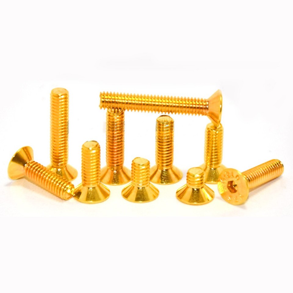 M2 M2.5 M3 M4 M5 Senkkopfschrauben Innensechskant Schrauben DIN912Gold ...