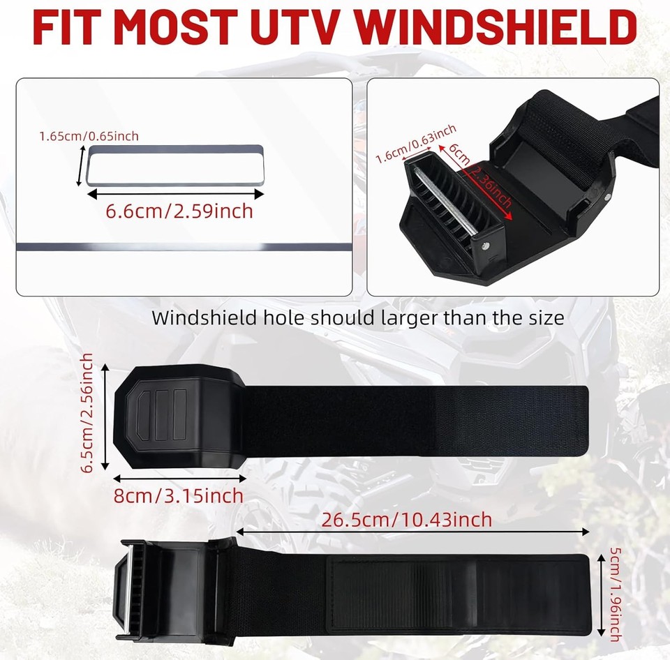 4x Universal UTV Windshield Window Clamps for Polaris RZR XP Ranger ...