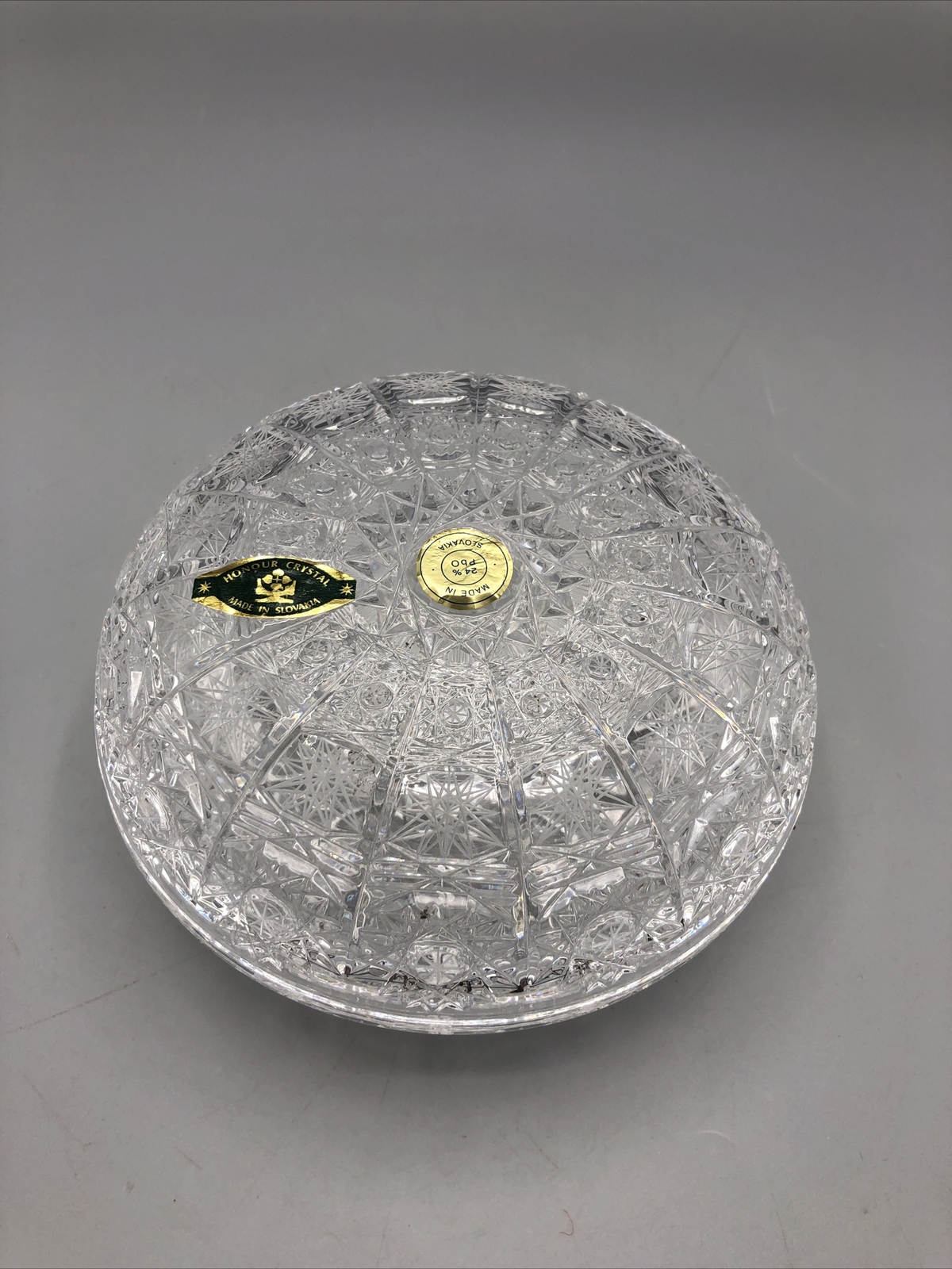Vintage Honour Crystal Glass Covered Bowl/Trinket/Candy Dish Made in ...