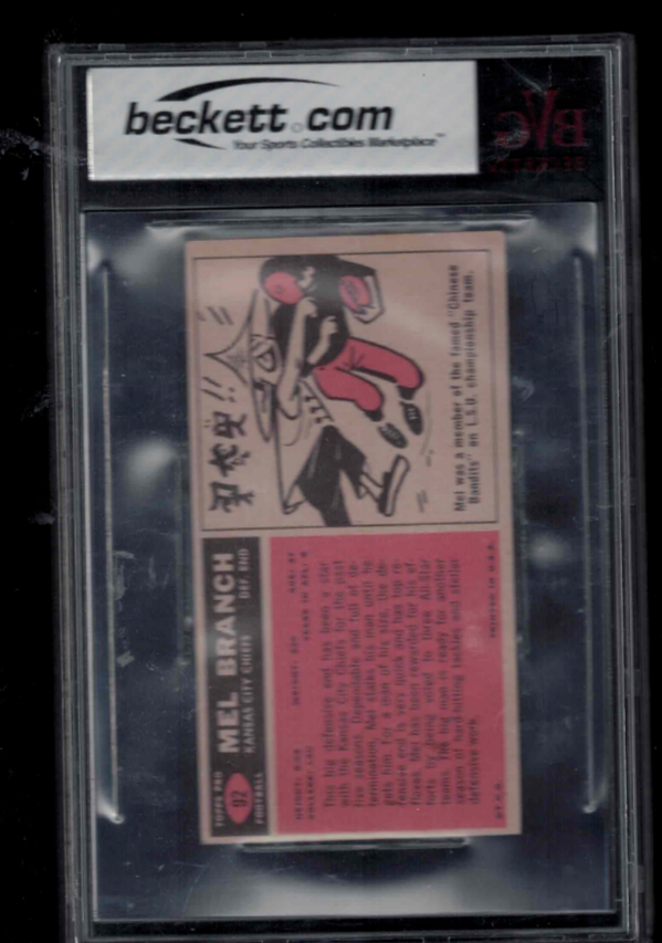 1965 topps football #92 mel branch sp bvg 4.5 | eBay