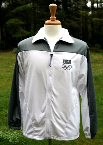 Unisex US Olympic Committee Jacket Size Large (L) White and Gray | eBay