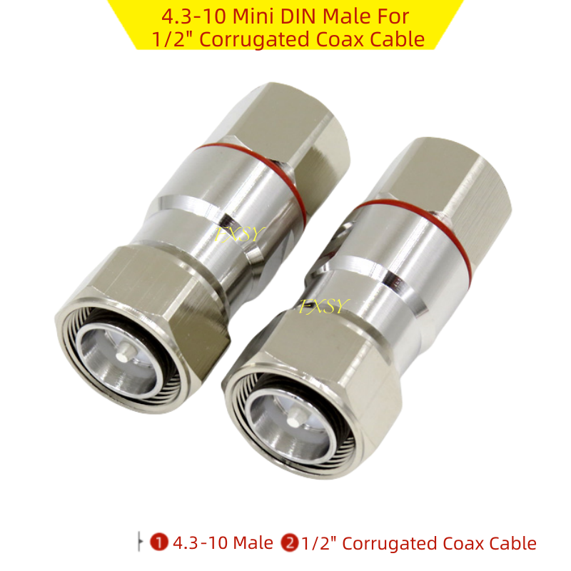 4.3-10 Mini DIN Male Connector For 1/2" Corrugated Coaxial Cable ANDREW ...