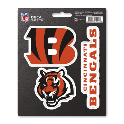 Cincinnati Bengals NFL Die-Cut Decal Stickers / 3 Pack *Free Shipping ...