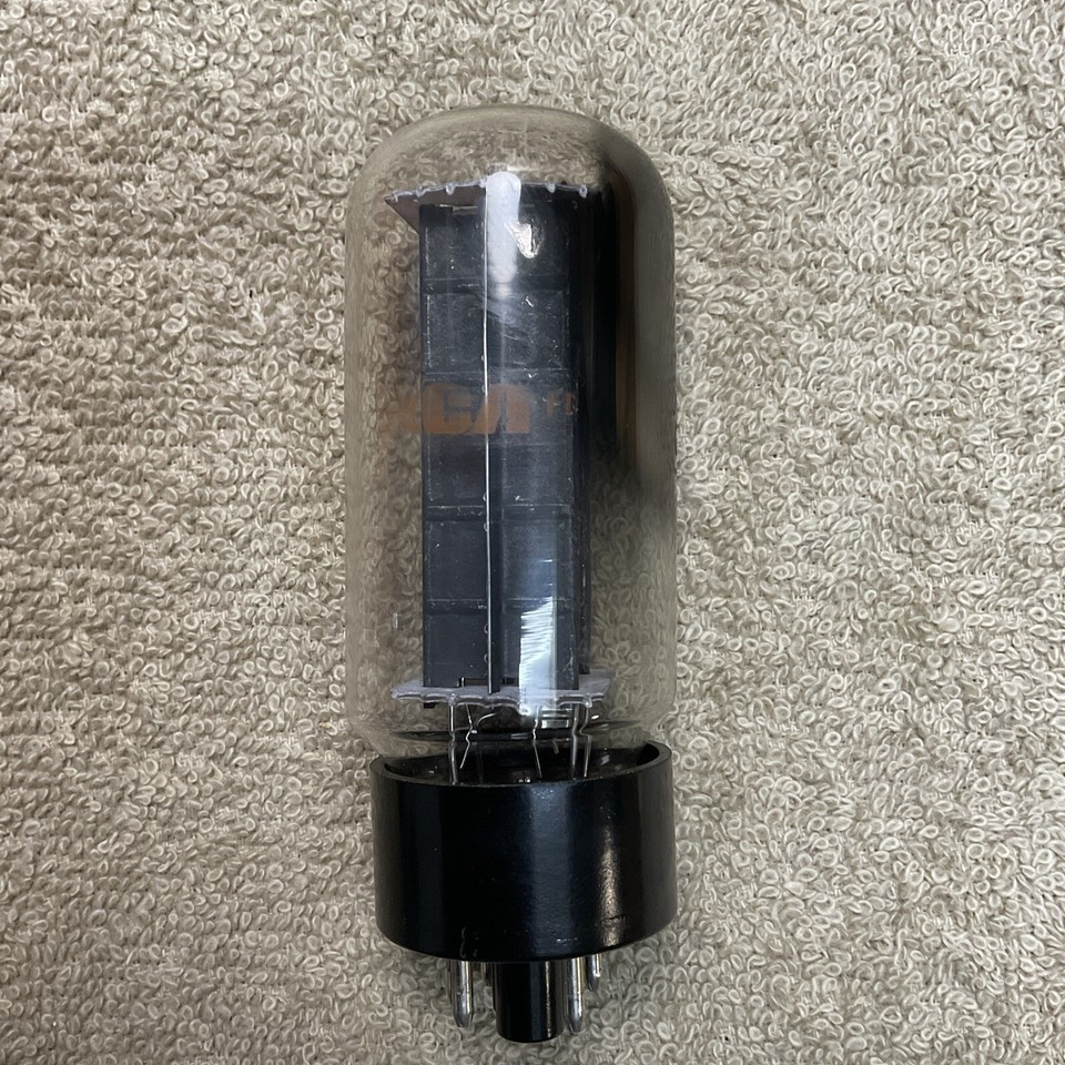 NOS RCA 5U4GB RECTIFIER VACUUM TUBE TESTED VINTAGE BLACK PLATES A936.C ...