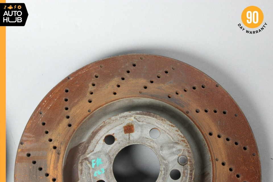 Mercedes W204 C63 AMG E550 Front Left & Right Drilled Disc Brake Rotors ...