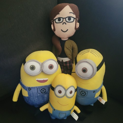 DESPICABLE ME PLUSH 16" Margo & 3 Minions (LOT of 4) Stuffed Plush Toy ...