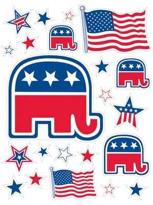 New Republican American Pride Peel 'N Place Party Wall Clings ...
