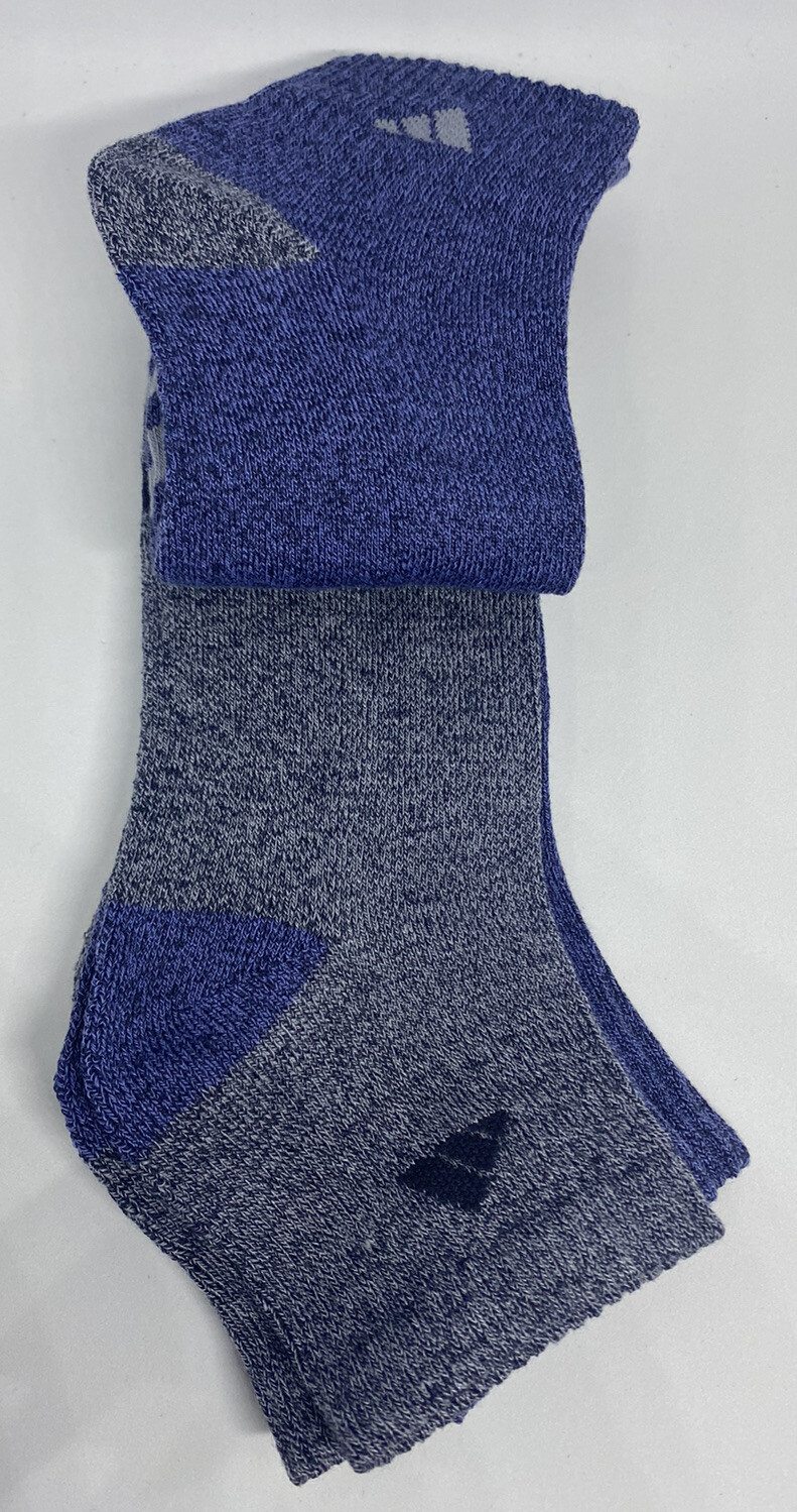 3 Pair Adidas Quarter Length Socks Men's Shoe Size 6-12 Blue Gift for ...