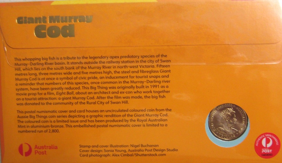 GIANT MURRAY COD COLORED COIN ON PNC AS PHOTO | eBay Australia