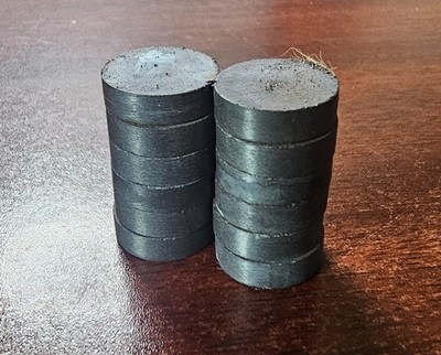 12 pc Round Ceramic magnets 18mm wide (about 5/8in) by 5mm (about a 1 ...