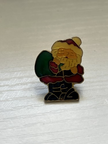 Santa Claus Christmas Pinback Vintage Lapel Pin Saint Nick Holiday ...