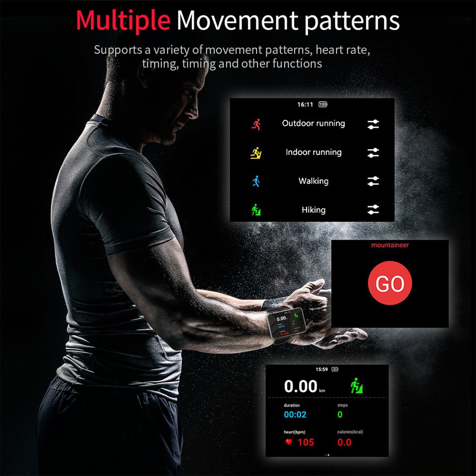 2.88" Large Screen 4G Smart Watch Android Heart Rate Monitor Wristwatch ...